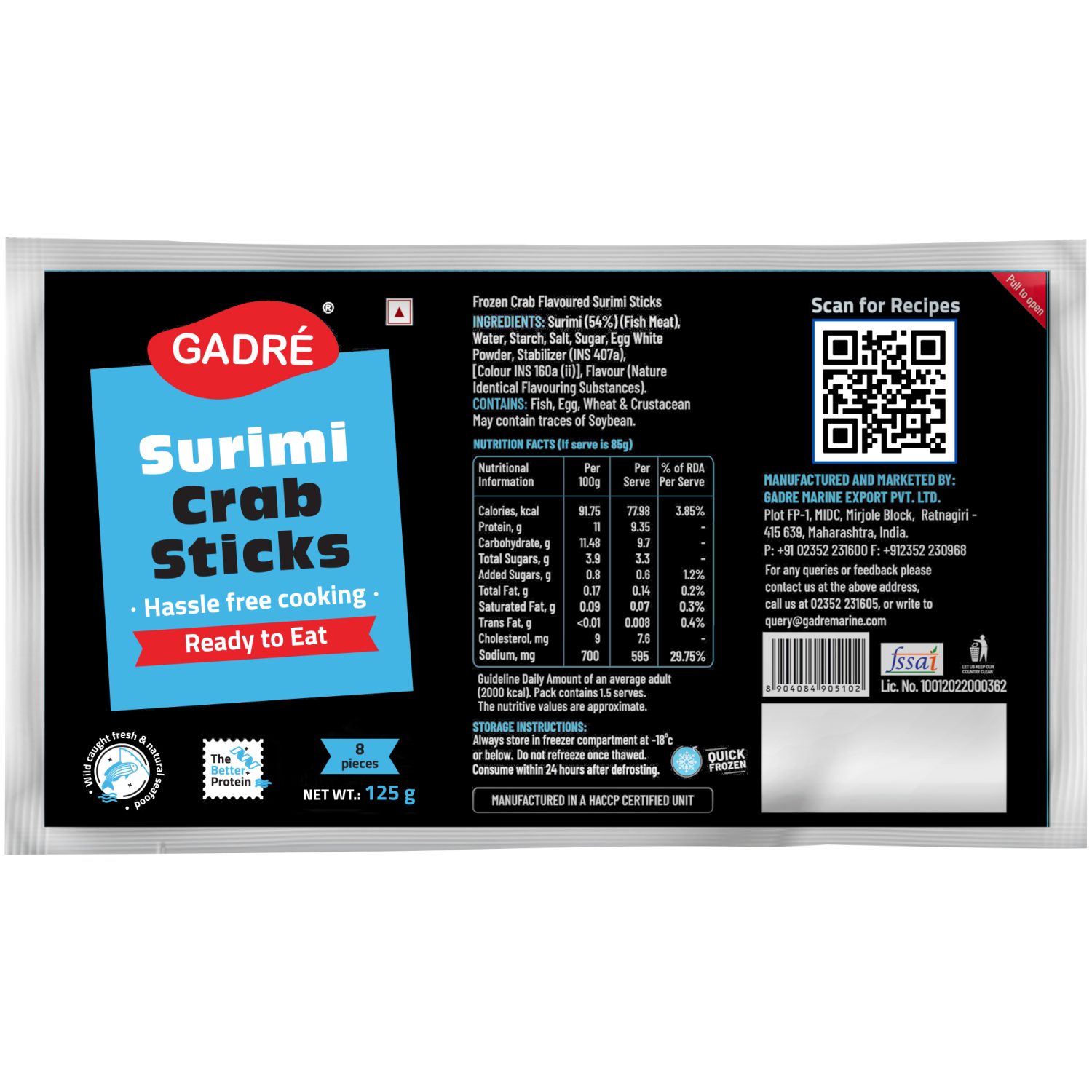 Buy Gadré Surimi Crab Sticks Online at ₹99 | Seafood Snacks